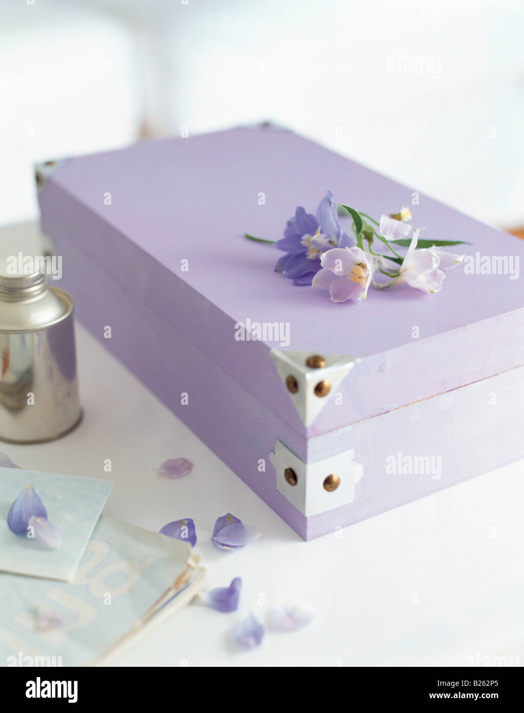 Purple colour box Stock Photo - Alamy