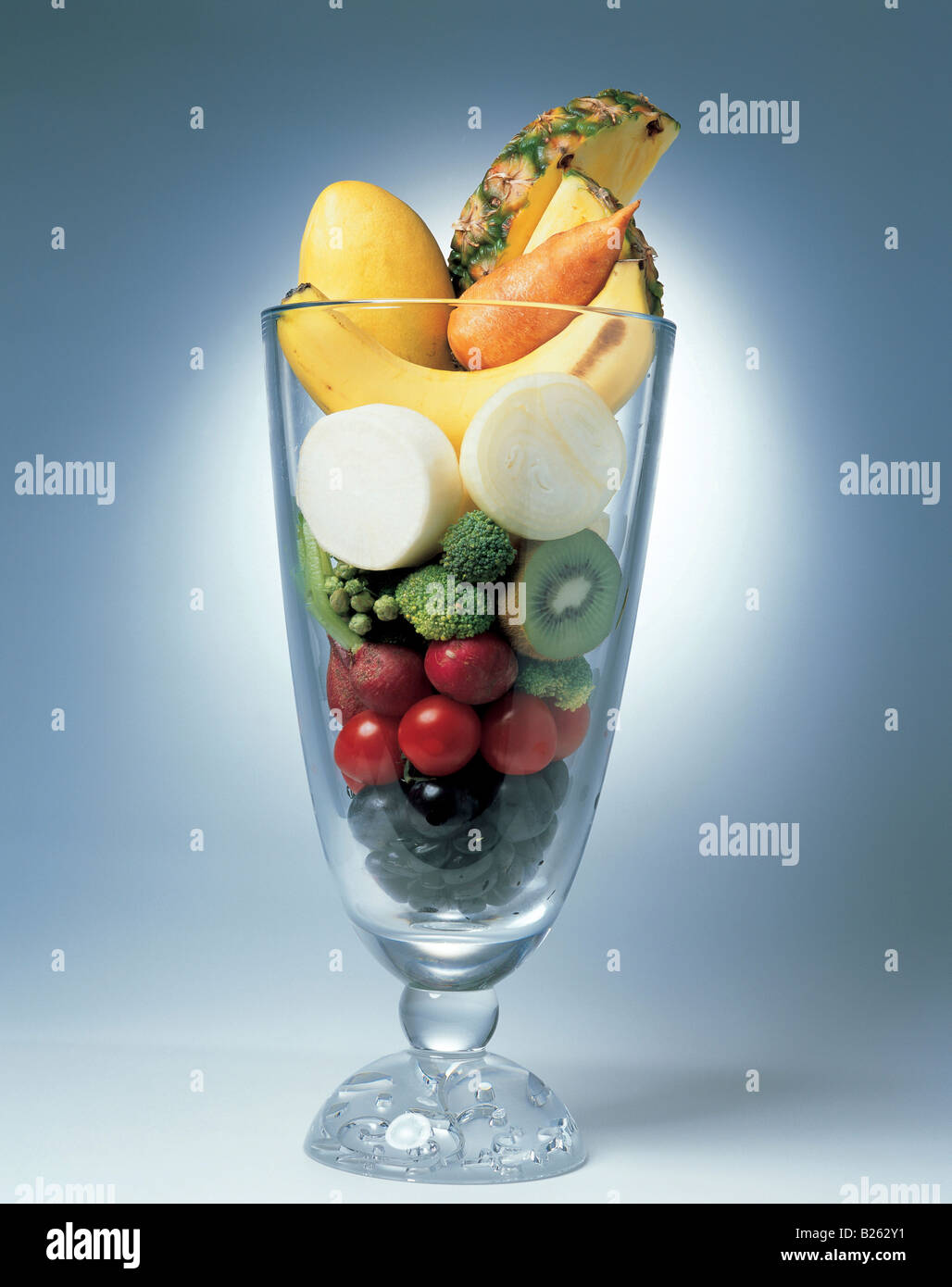 Selection of fresh fruits in a glass Stock Photo - Alamy