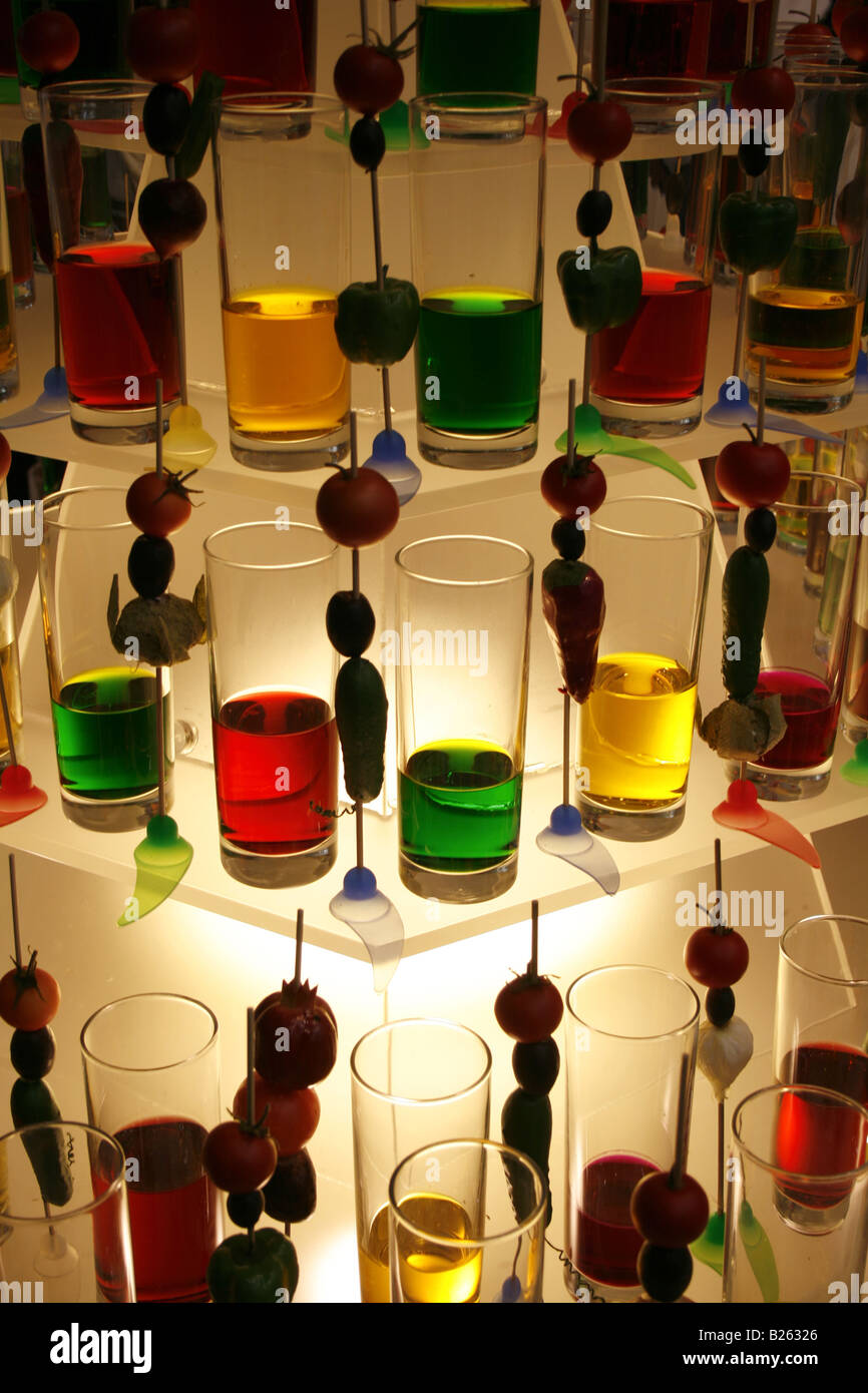 colourful cocktails on display in exclusive bar Stock Photo - Alamy