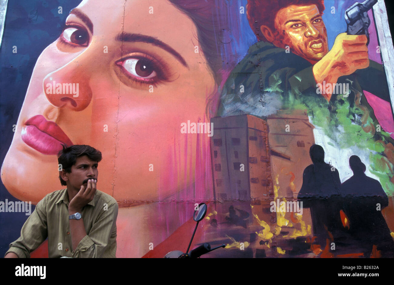 Cinema hording at Connaught Circus Stock Photo - Alamy