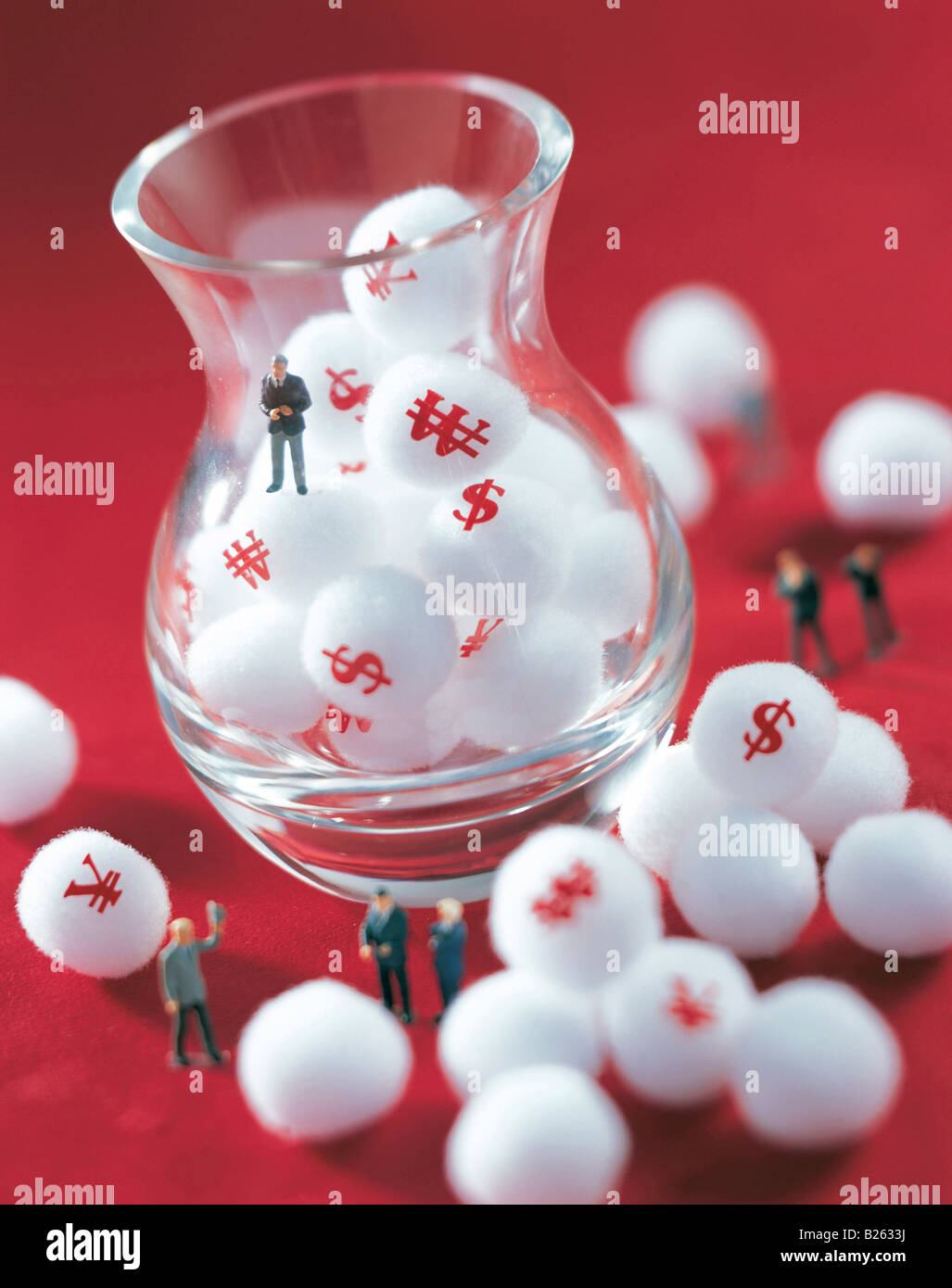 Money symbol inside a glass Stock Photo - Alamy