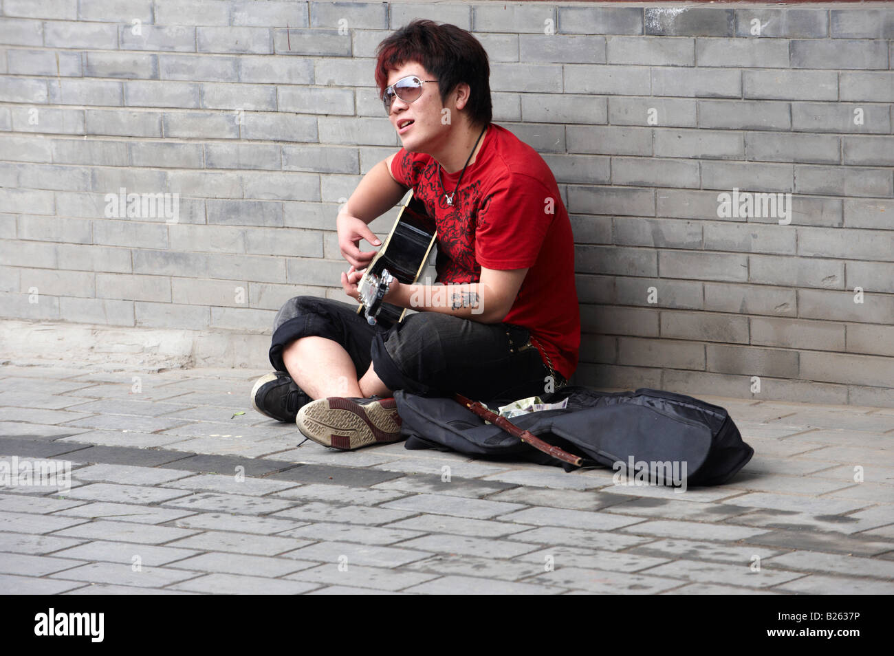 Musician Busker Beijing China Stock Photo - Alamy