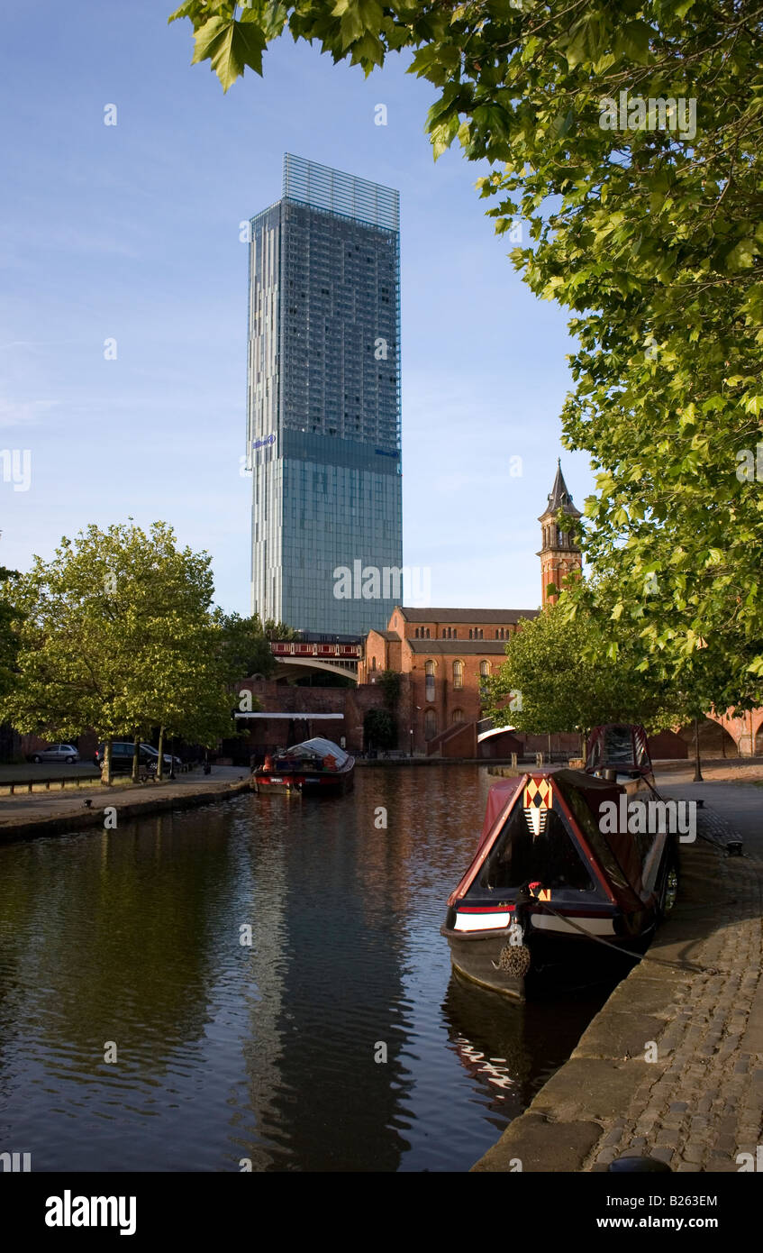 Beetham Tower seen from Bridgewater Canal, Castlefield basin ...