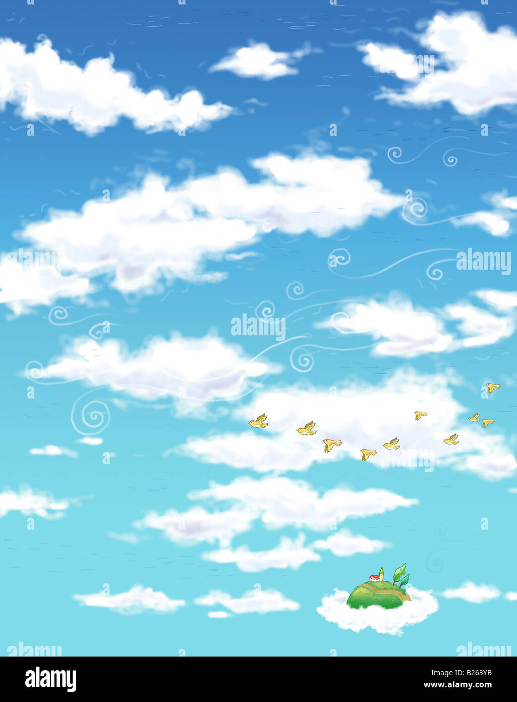 Clouds, sky and birds Stock Photo - Alamy