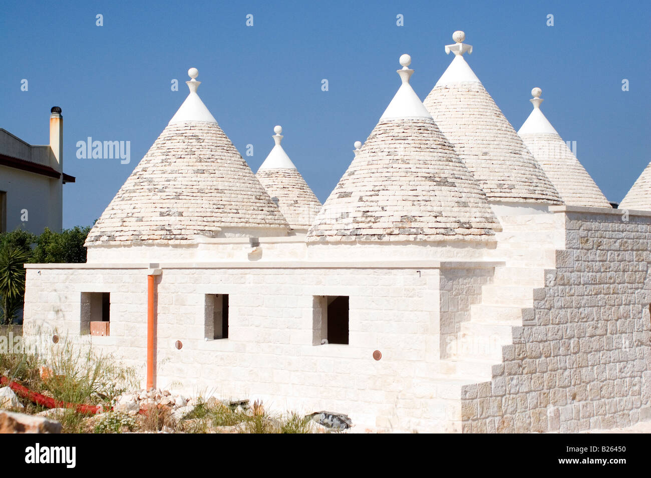 Ancient Trulli housing near to the historic town of Ostuni in Apulia ...