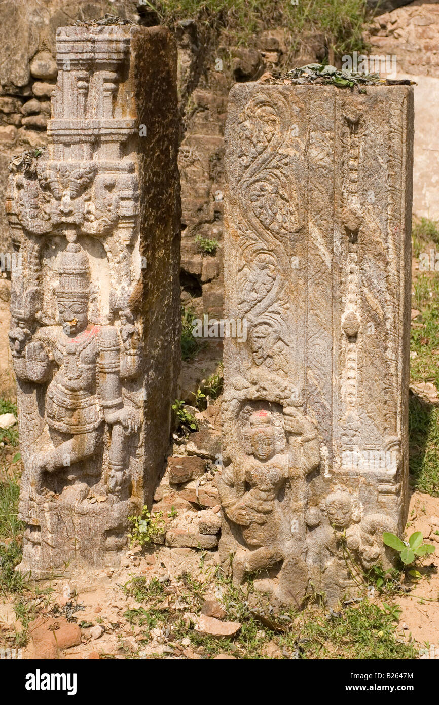 Stone carvings dating from the Hoysala period near to one of the ...
