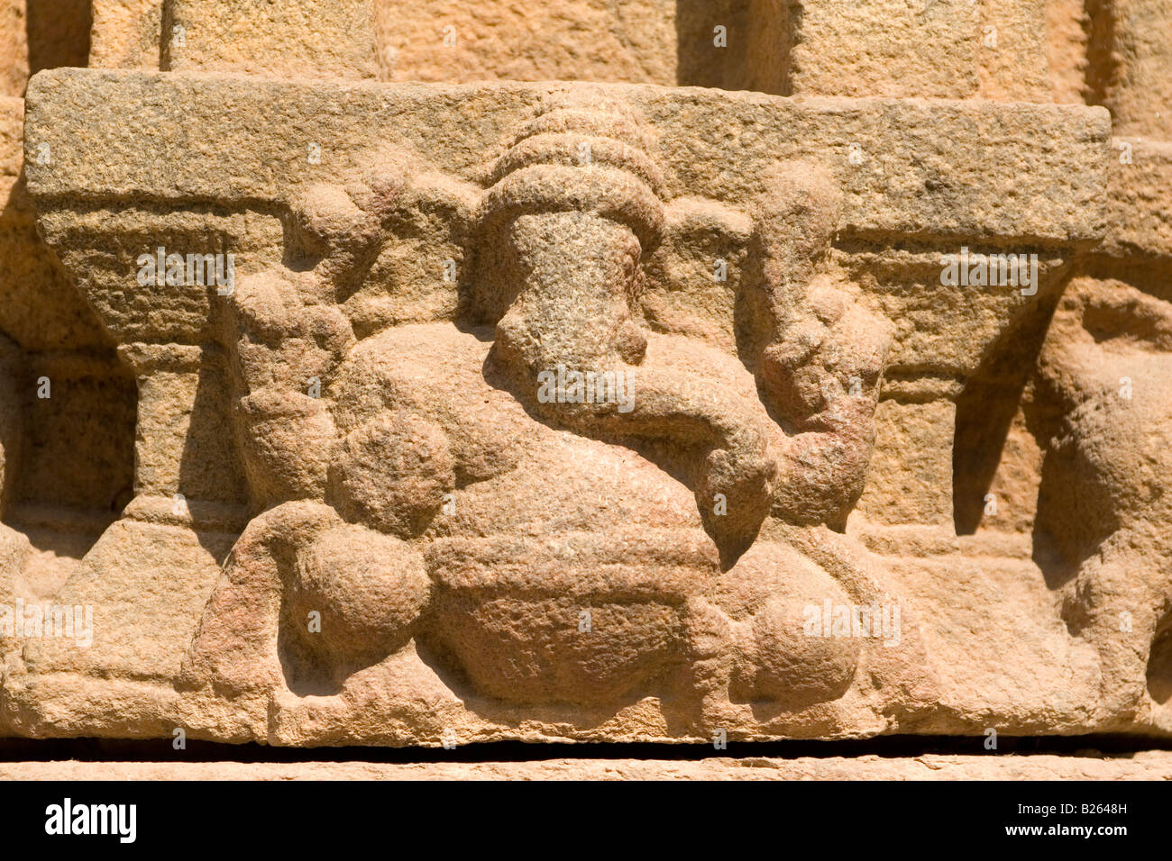 A Hoysala period, bas relief stone carving at Talakkad in Karnataka. It ...
