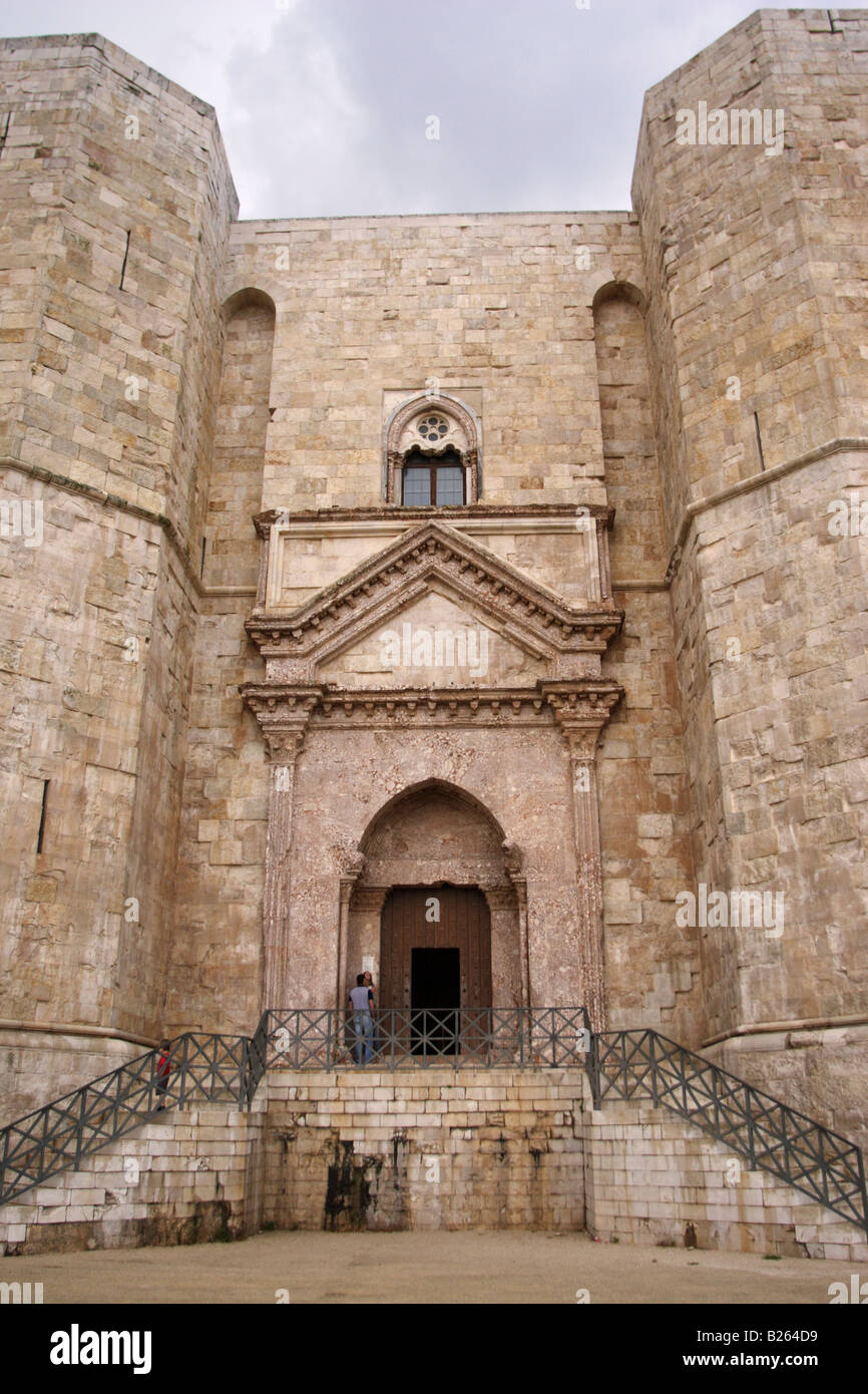 The main gate of Castel del Monte in Apulia, Italy. The castle is ...
