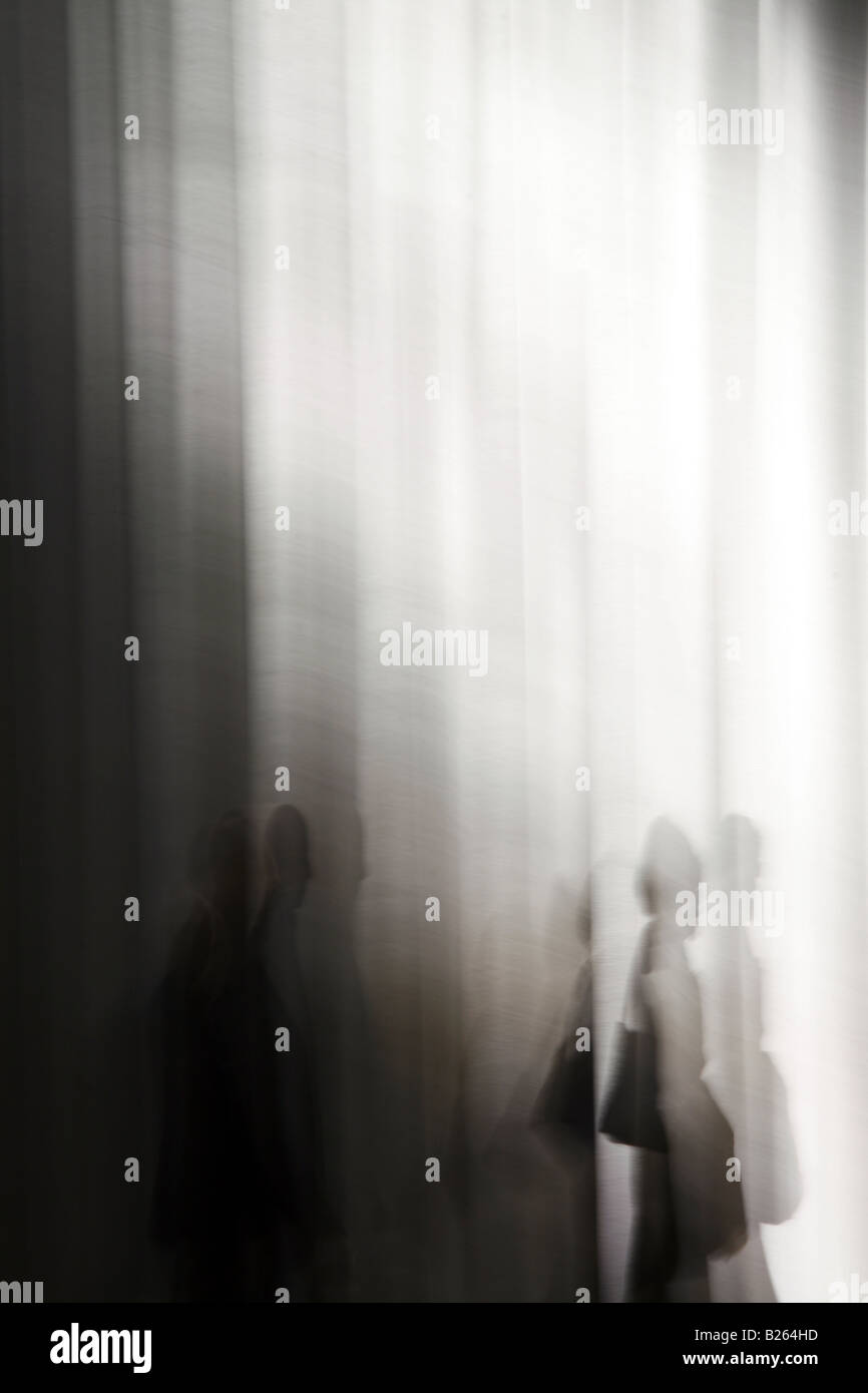 people and long dark curtains drapes in room Stock Photo - Alamy