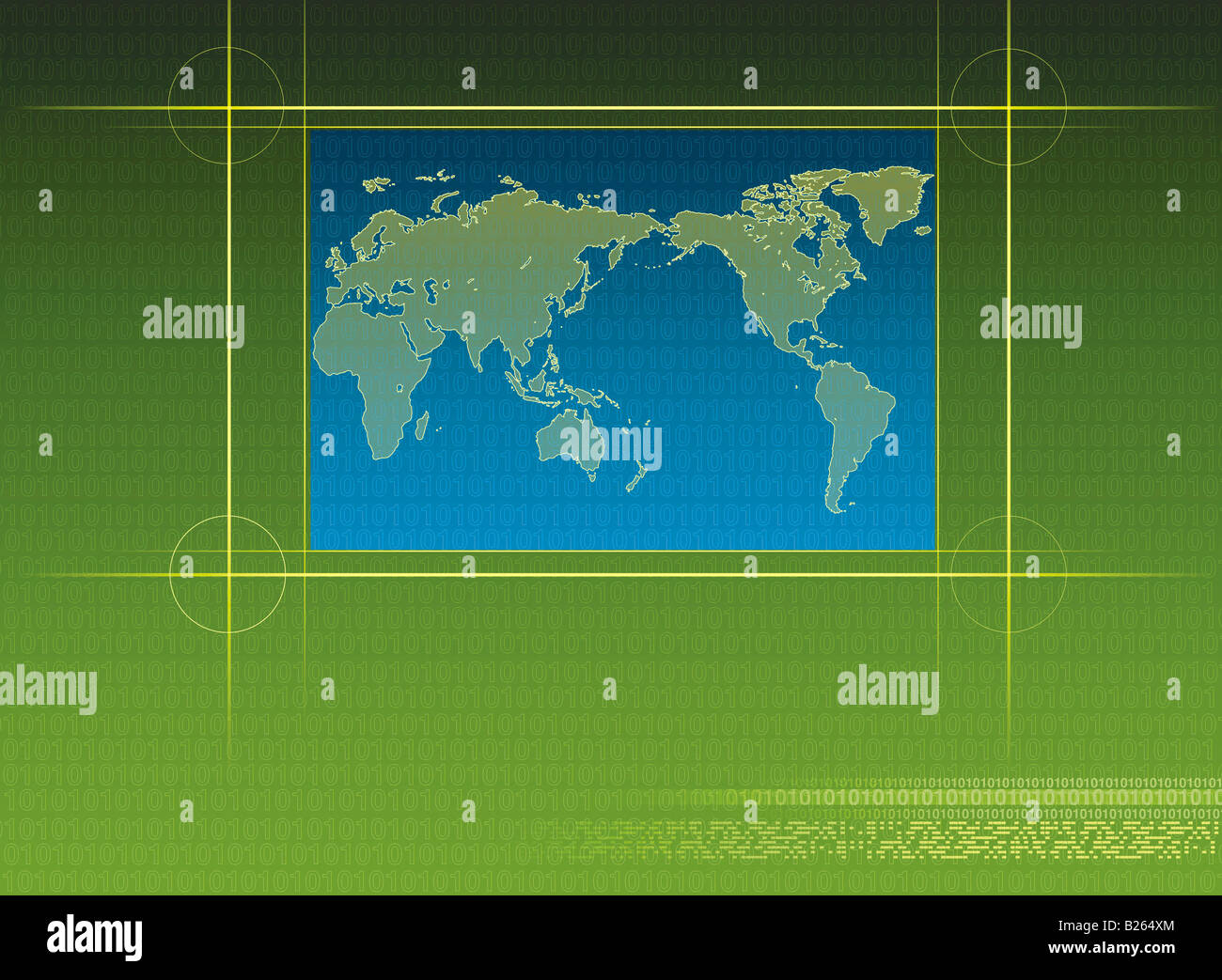 Digital background on world map Stock Photo - Alamy