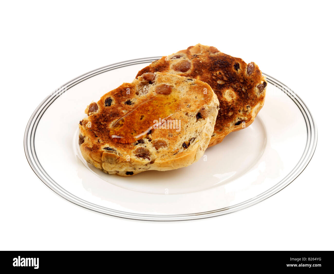 Currant Bun with Honey Stock Photo - Alamy