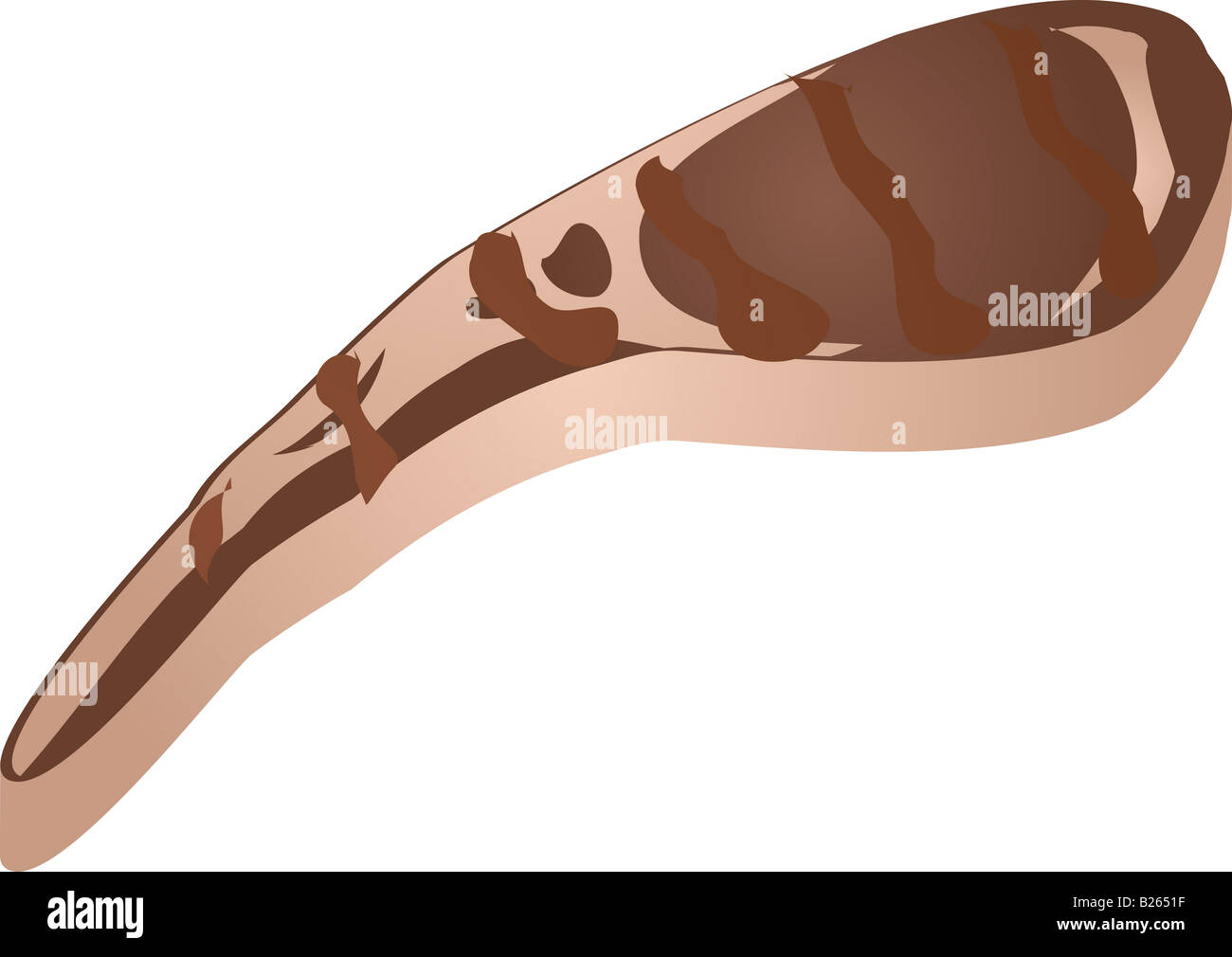 Roast lambchop meat dish 3d isometric illustration Stock Photo - Alamy