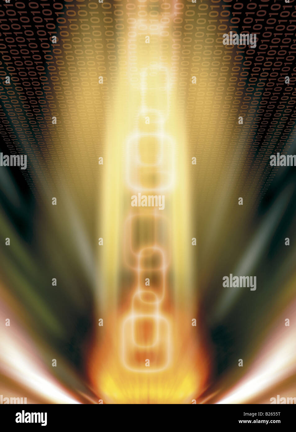 Digital background on rectangle, ray and binary code Stock Photo - Alamy