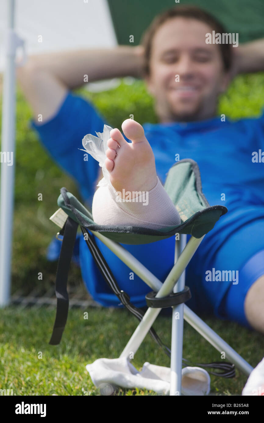 Soccer Player Icing His Foot Stock Photo - Alamy