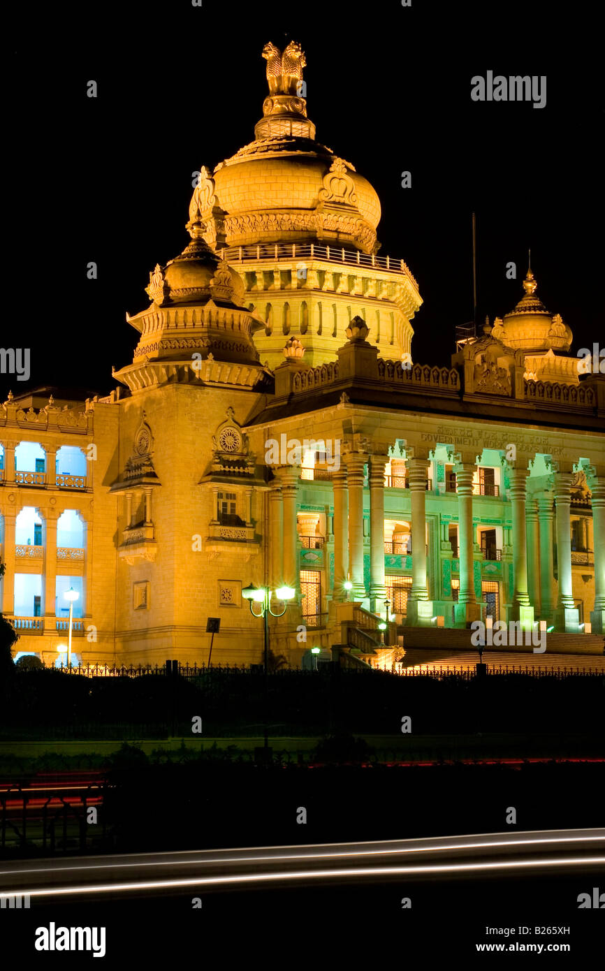 The Vidhana Soudha at night. This is the Legislative Assembly building ...