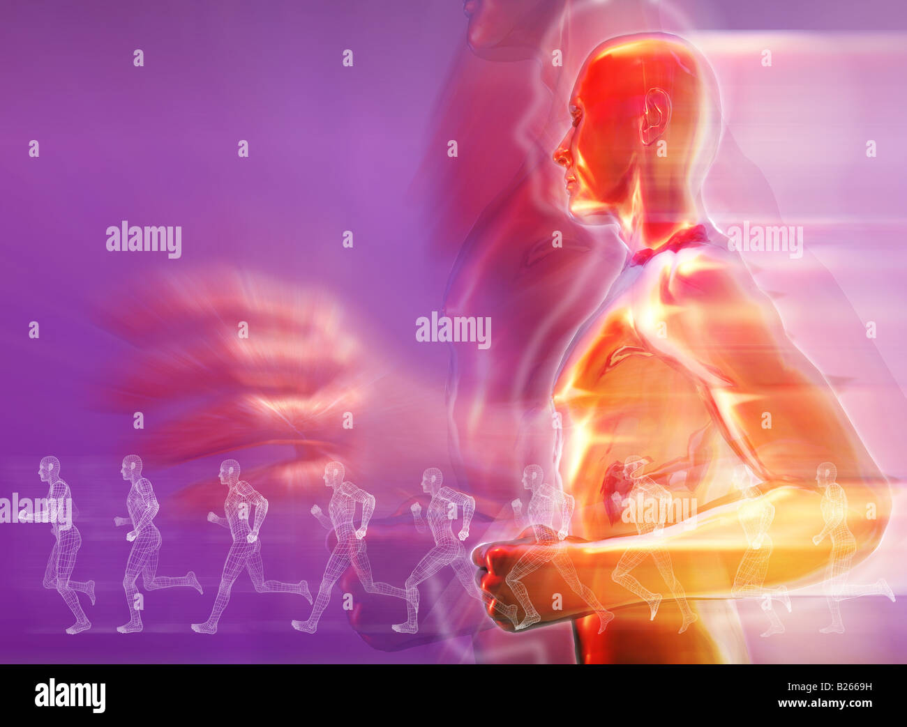 Digital background on man Stock Photo - Alamy