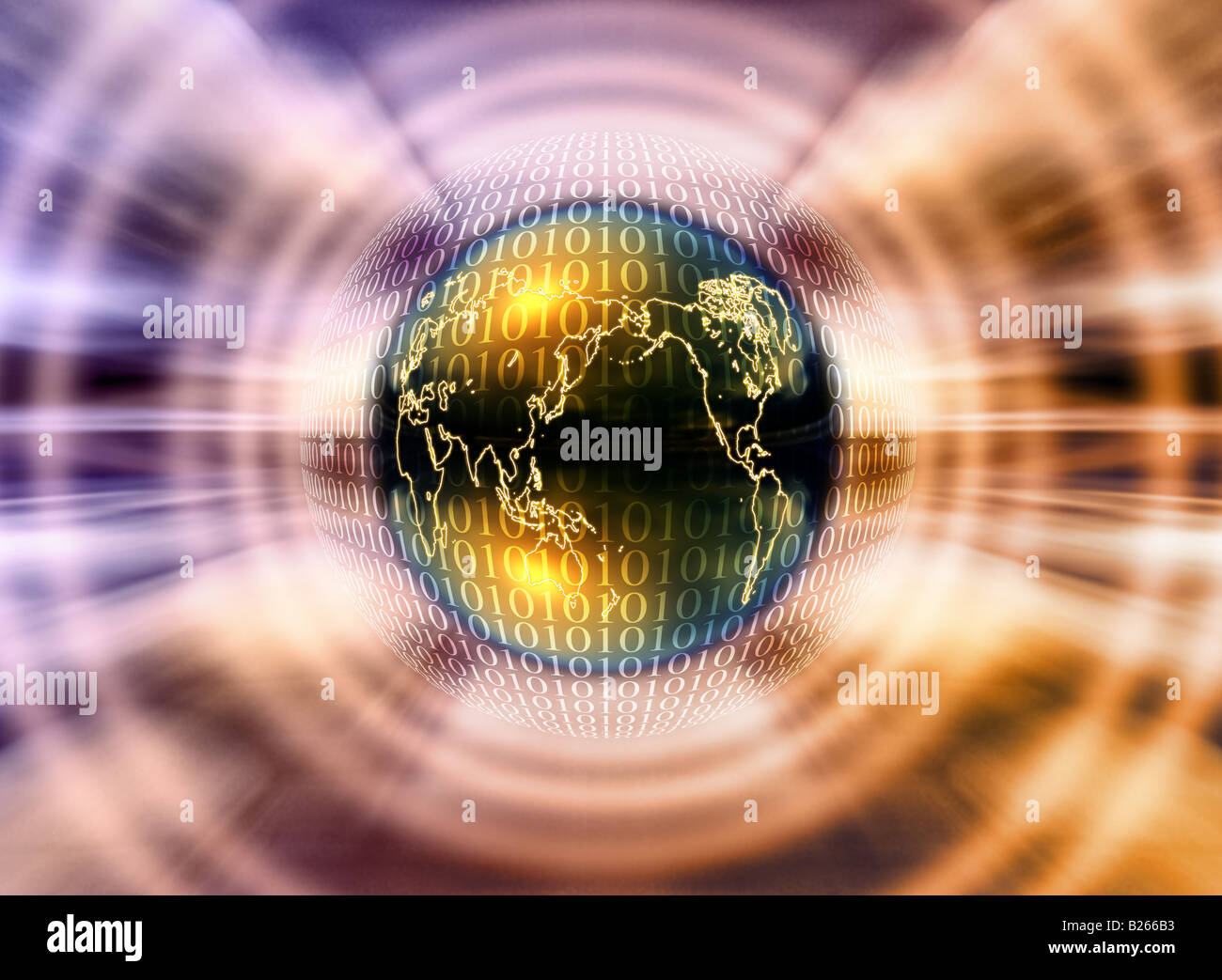 Digital background on globe Stock Photo - Alamy