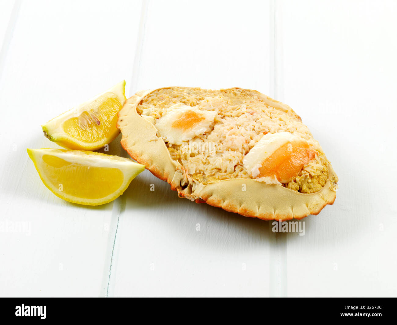 Fresh Healthy Dressed Crab Meat, Served In Its Shell, With No People ...