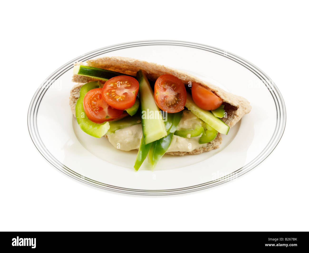 Wholemeal pitta humus salad hi-res stock photography and images - Alamy