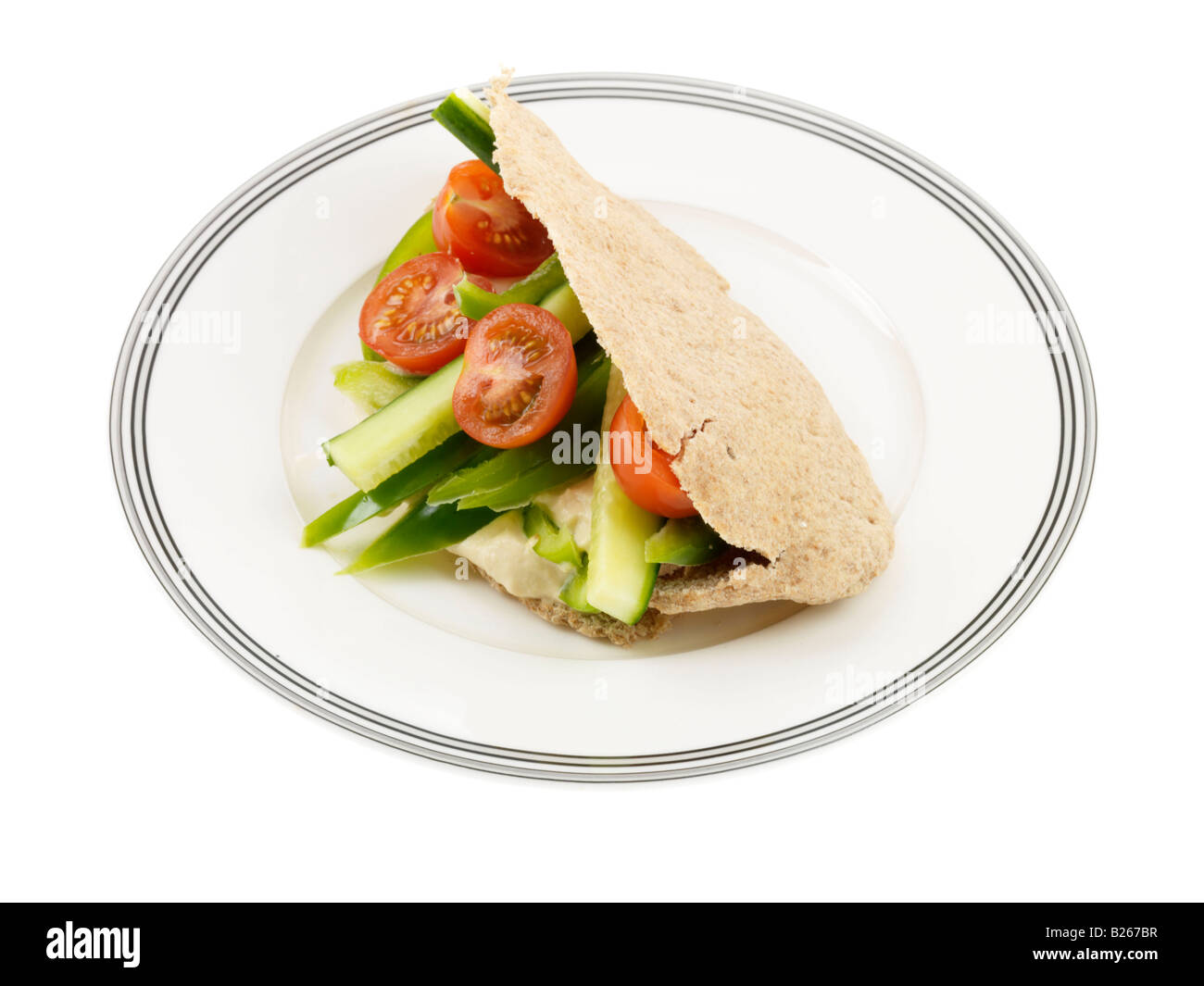 Wholemeal pitta humus salad hi-res stock photography and images - Alamy