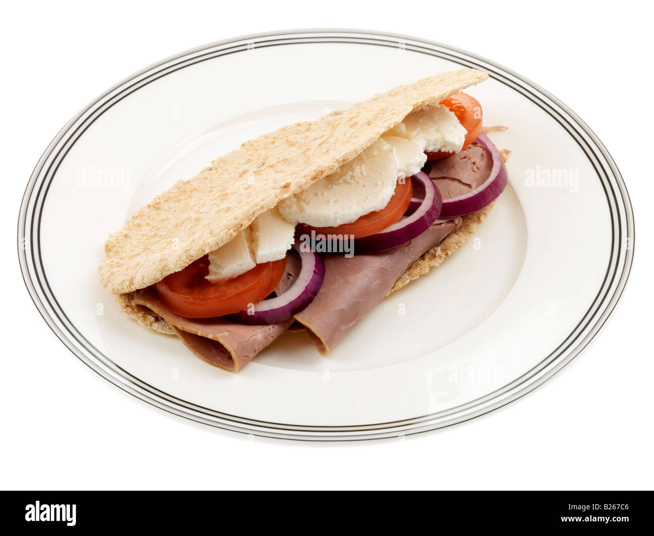 Beef and Goats Cheese Pitta Bread Stock Photo - Alamy