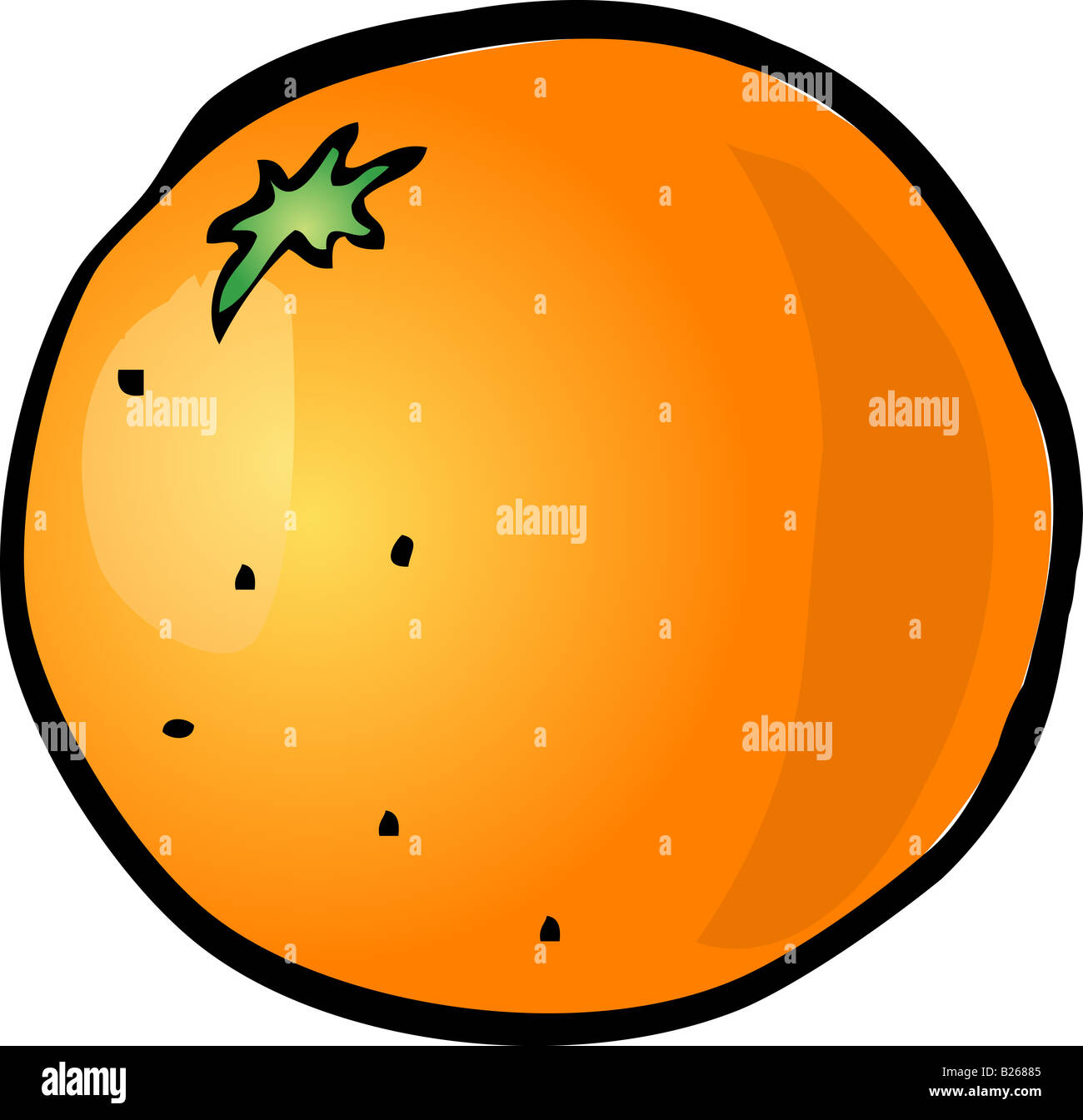 Sketch of an orange Hand drawn lineart look illustration Stock Photo ...