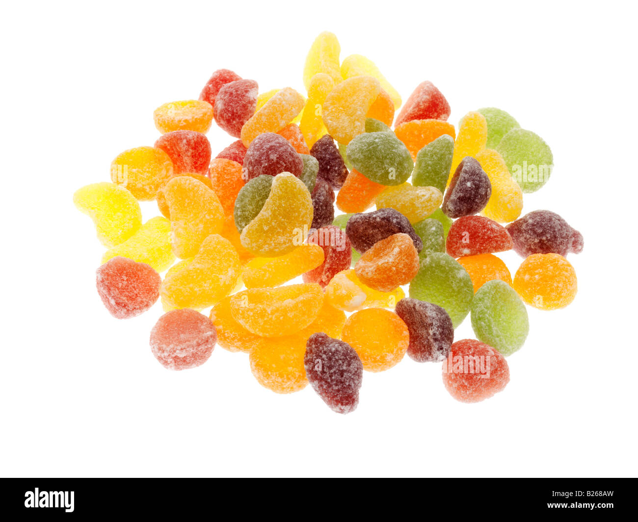 Fruit pastilles pile piles of sweets rowntrees confectionery food hi ...