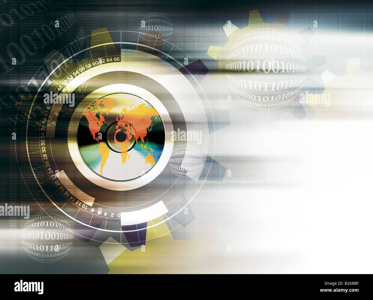 Digital background on world map Stock Photo - Alamy