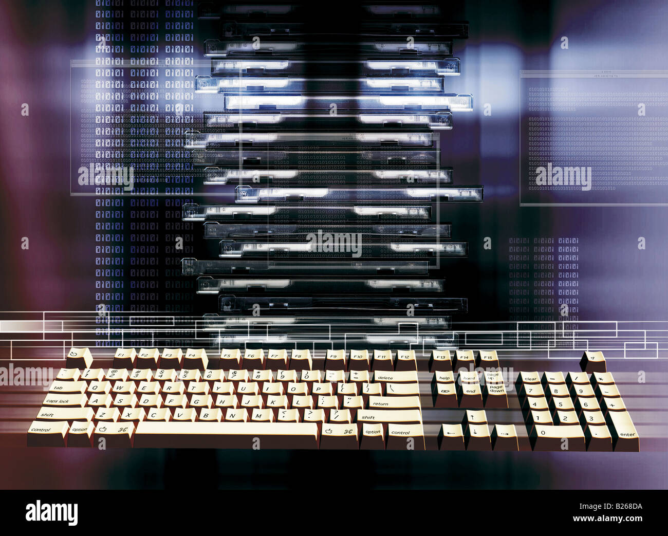 Digital background on keyboard Stock Photo - Alamy