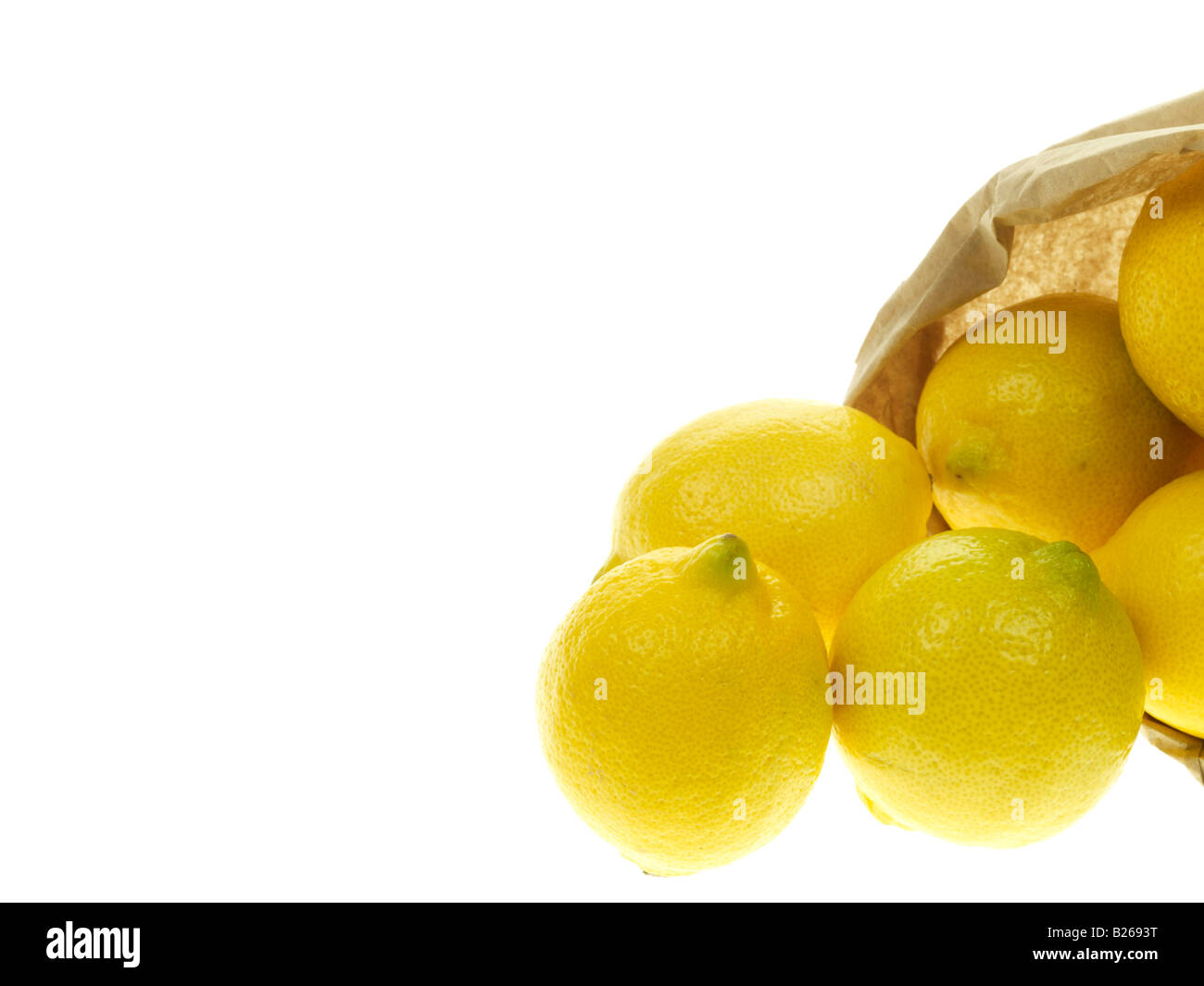 Brown Paper Bag, No Plastic, Of Fresh Ripe Healthy Aromatic Lemons With ...