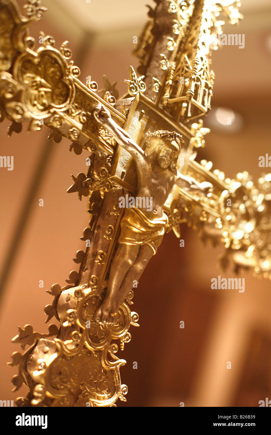 Medieval crucifix, Catedral de Santa Maria Museum, Tarragona, Catalonia ...