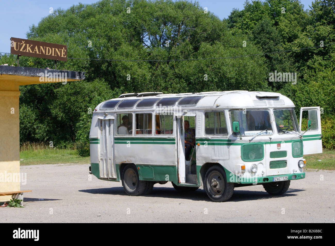 Public bus bus stop lithuania hi-res stock photography and images - Alamy