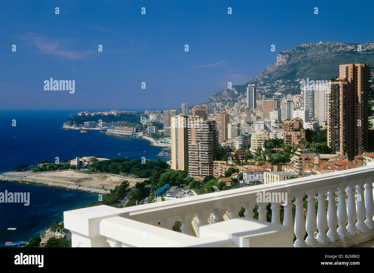 Sea view from a balcony, Monaco, Cote d'Azur, Provence, France Stock ...