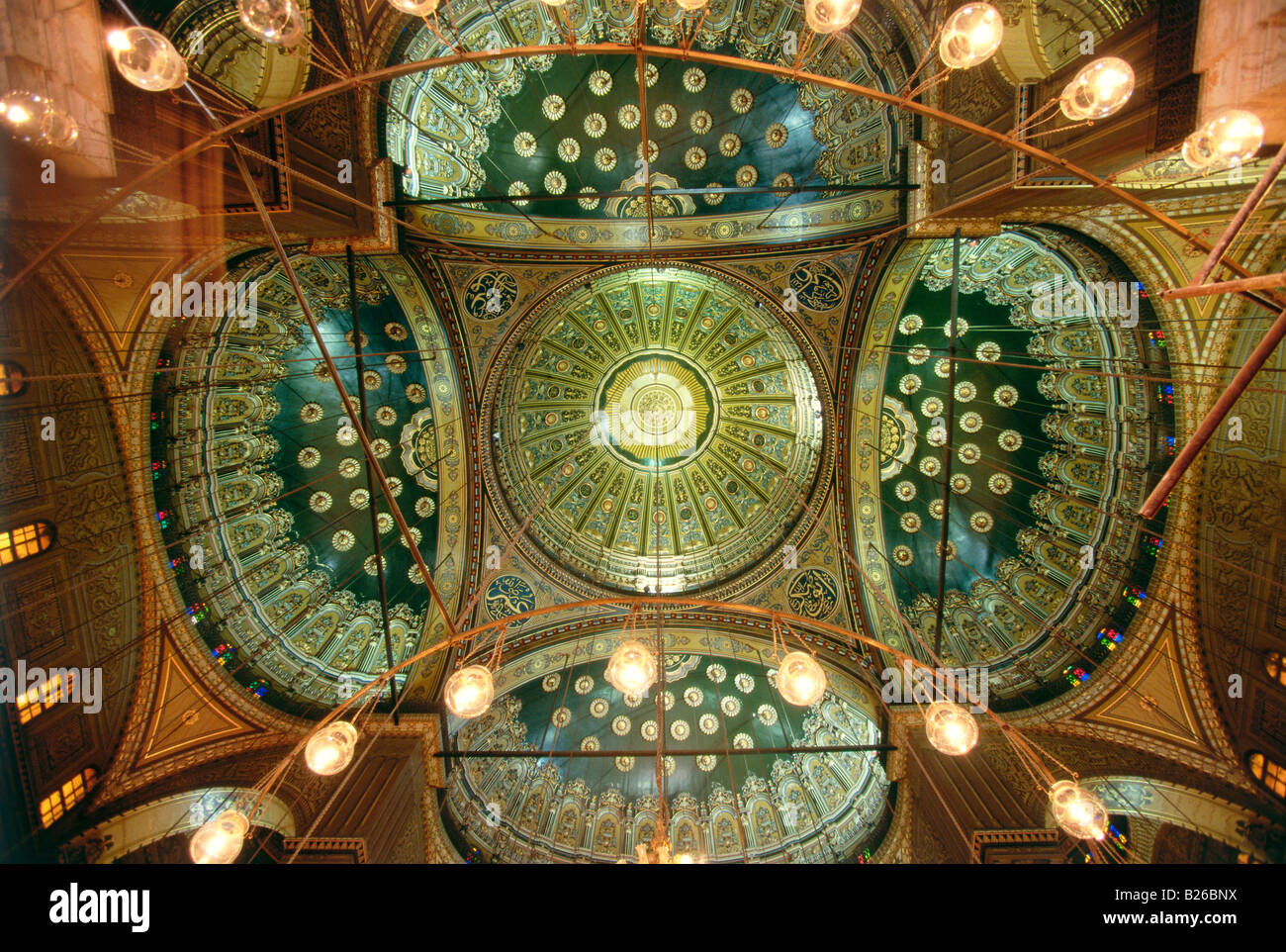 Interior view of Mohamed Ali Mosque, Cairo, Egypt, Africa Stock Photo ...