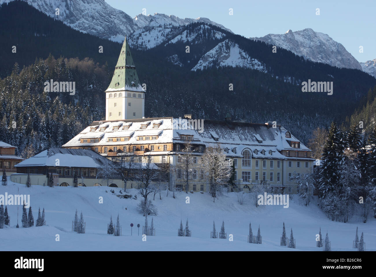 Schloss Elmau Hotel in winter in Bavaria,Germany Stock Photo - Alamy