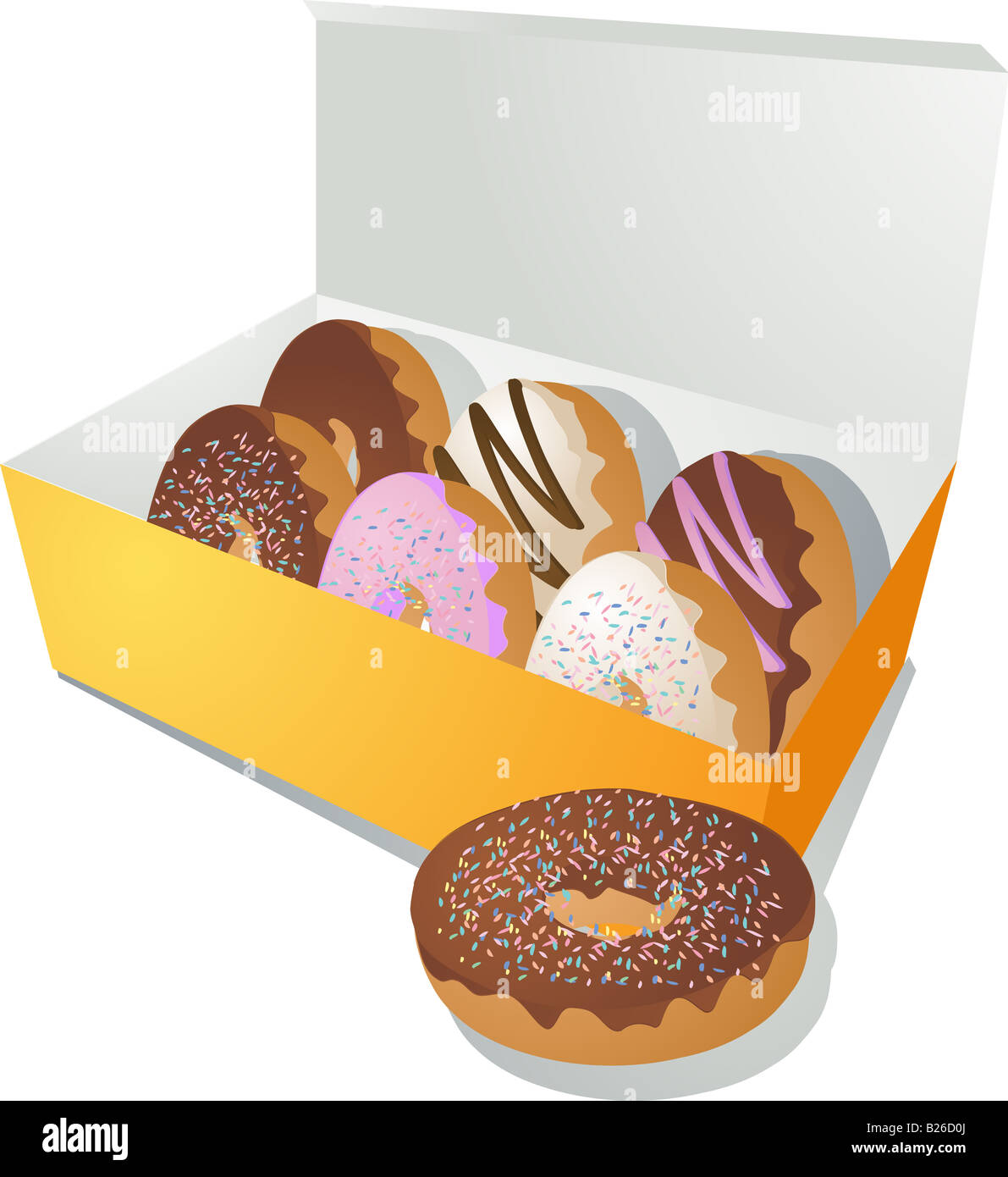 A variety of donuts in a box Stock Photo - Alamy