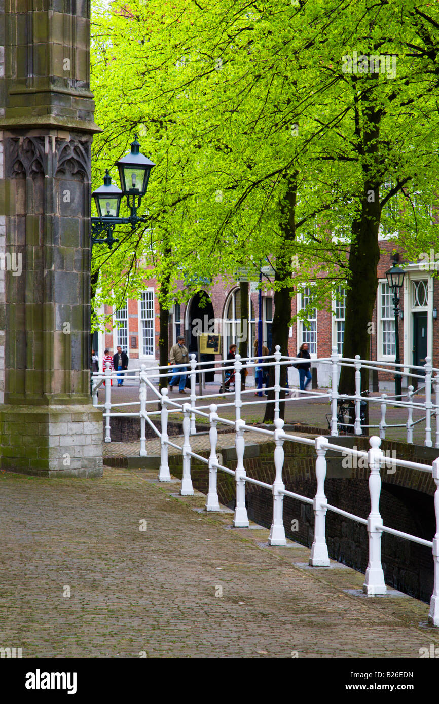 Walking along Oude Delft in Spring Delft Netherlands Stock Photo - Alamy