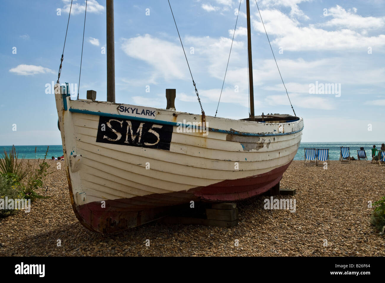 fishing boat old sea side uk Stock Photo - Alamy
