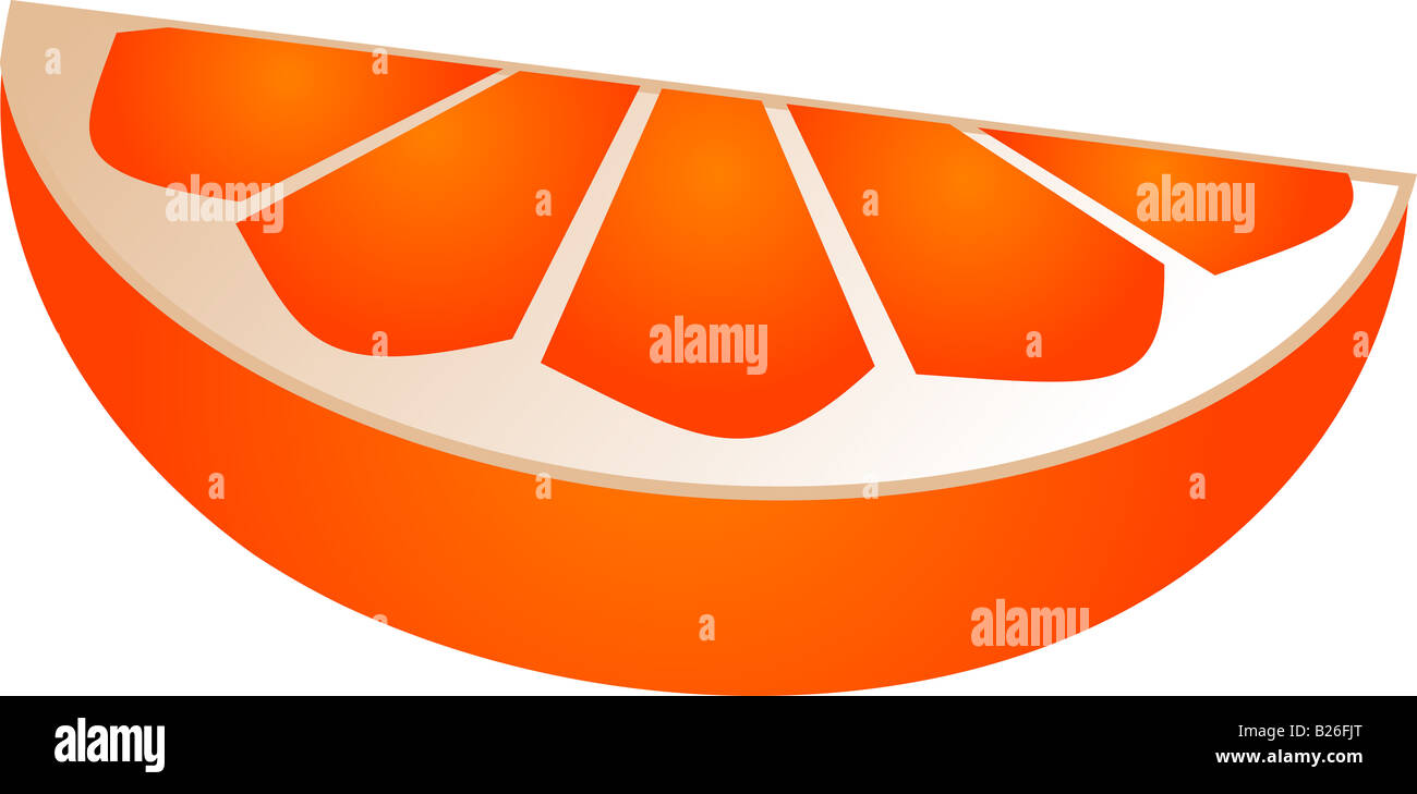 Orange slice segment isometric illustration color gradient Stock Photo ...