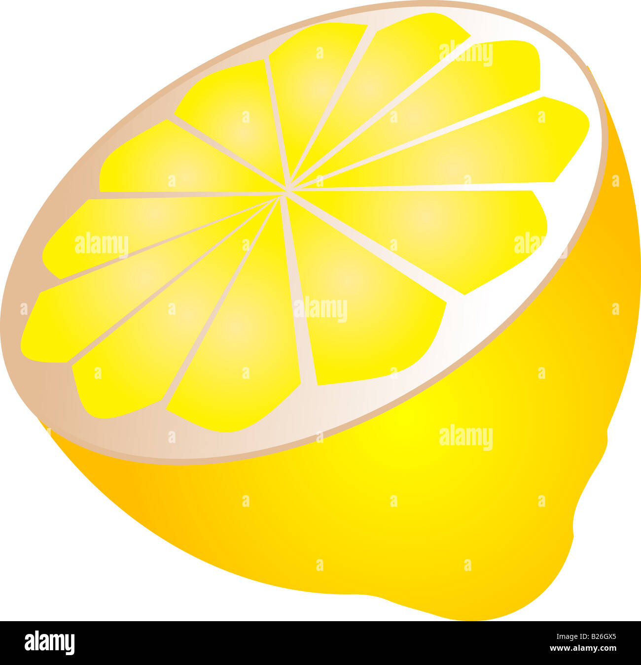 Illustration of a sliced half lemon isometric color gradient ...