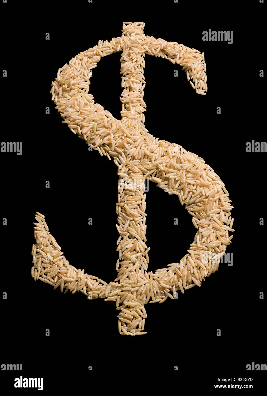 Dollar symbol made from rice Stock Photo - Alamy