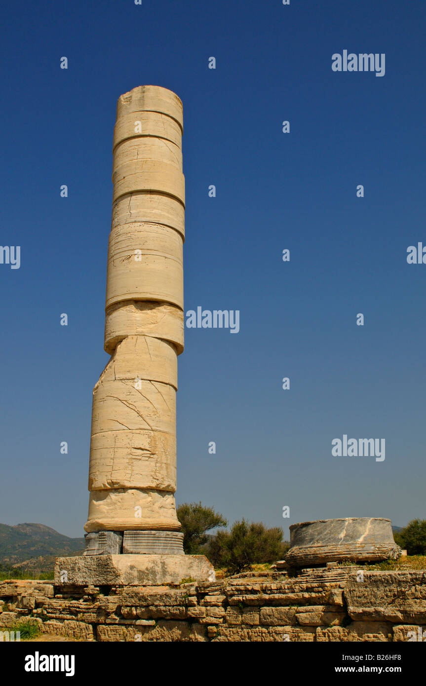 Heraion archaeological site, Hera Temple, Samos, Greece Stock Photo - Alamy