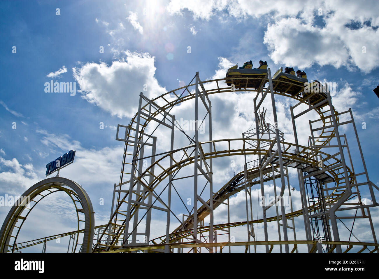 fun fair roller coaster sea side Stock Photo - Alamy