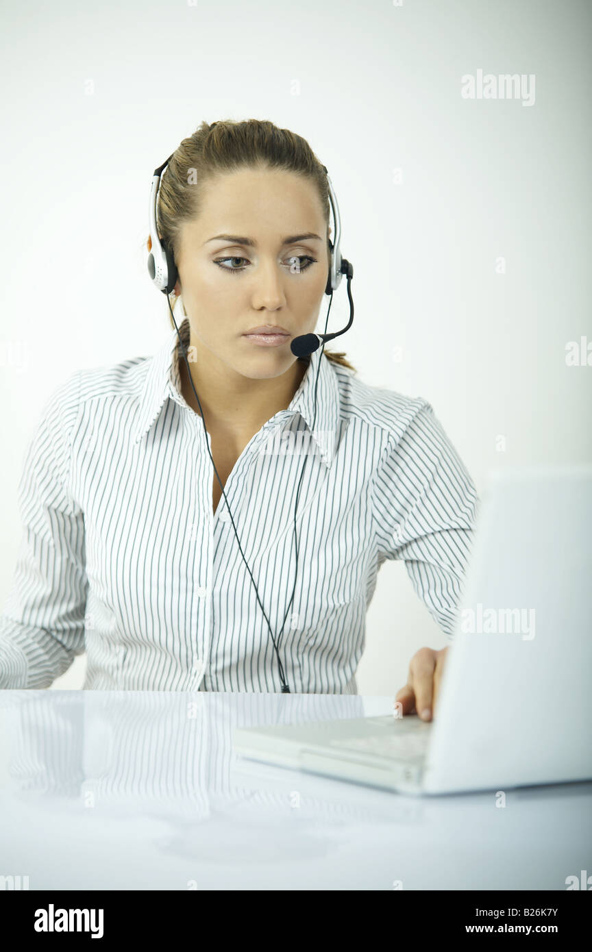 Beautiful business woman during daily office routines Stock Photo - Alamy