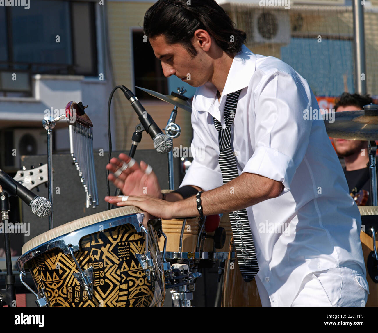 Singer using microphone stage performance hi-res stock photography and ...