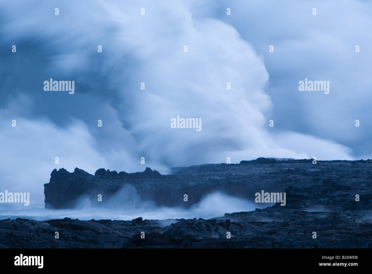 Steam clouds created as molten lava meets the sea Hawaii Volcanoes ...