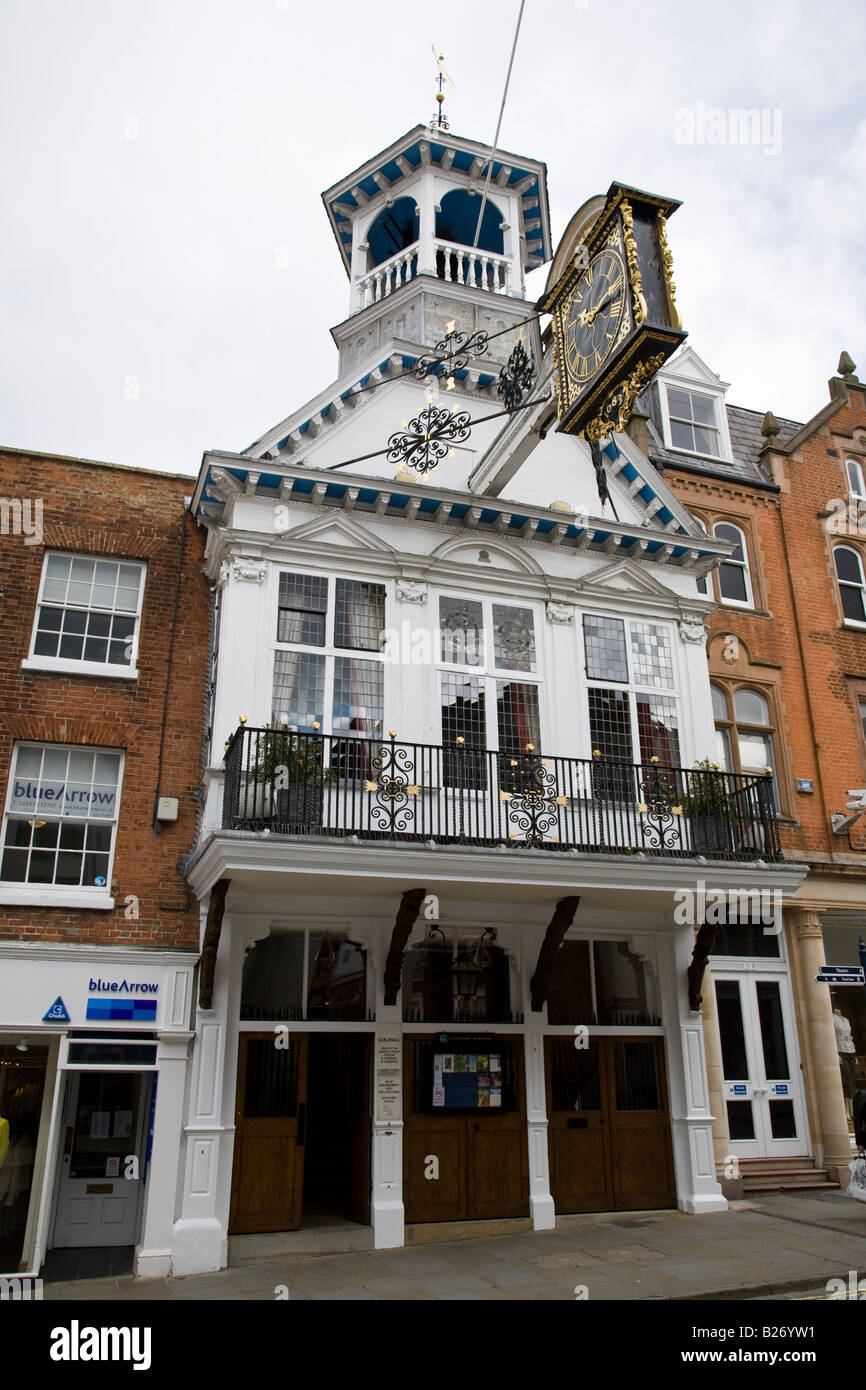 View of the Guildhall and Clock in Guildford High Street, Surrey ...