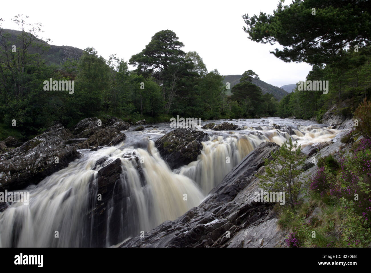 Glencalvie Falls, picturesque waterfall near the Alladale Wilderness ...