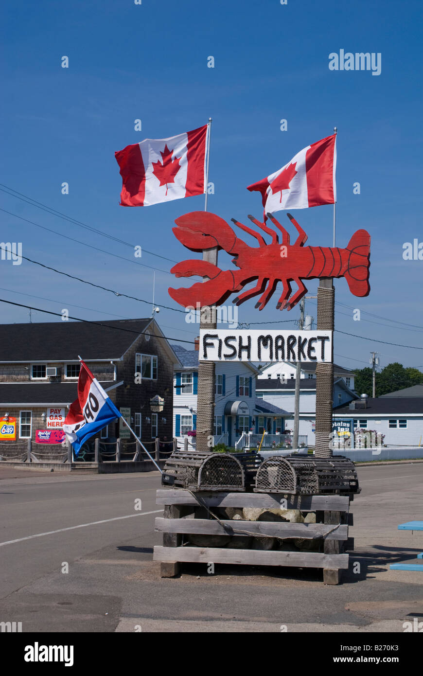 lobster restaurant sign Alma village New Brunswick Stock Photo - Alamy