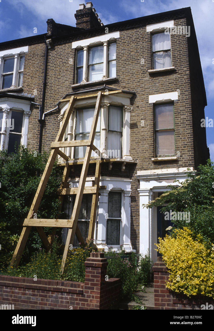 North London late Victorian end of terrace house propped to support two ...